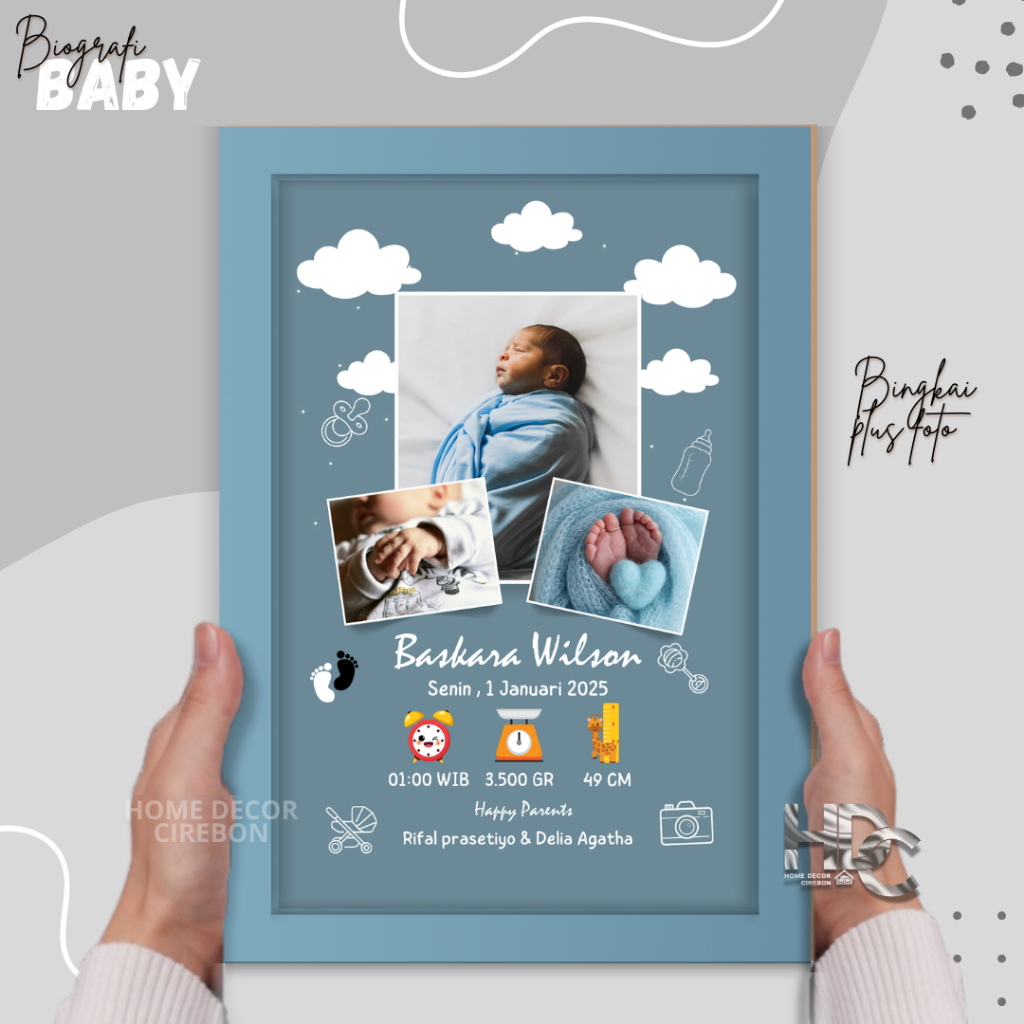Print baby biodata photos print photos plus baby biodata frame size 20R ...