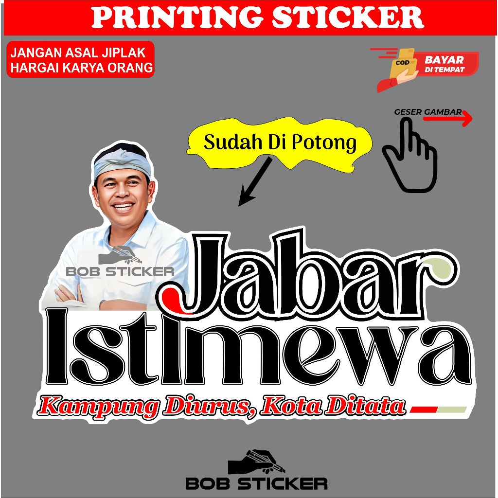 LATEST ! Prin Cut dedi Mulyadi sticker special jabar / KDM / Kang dedi ...