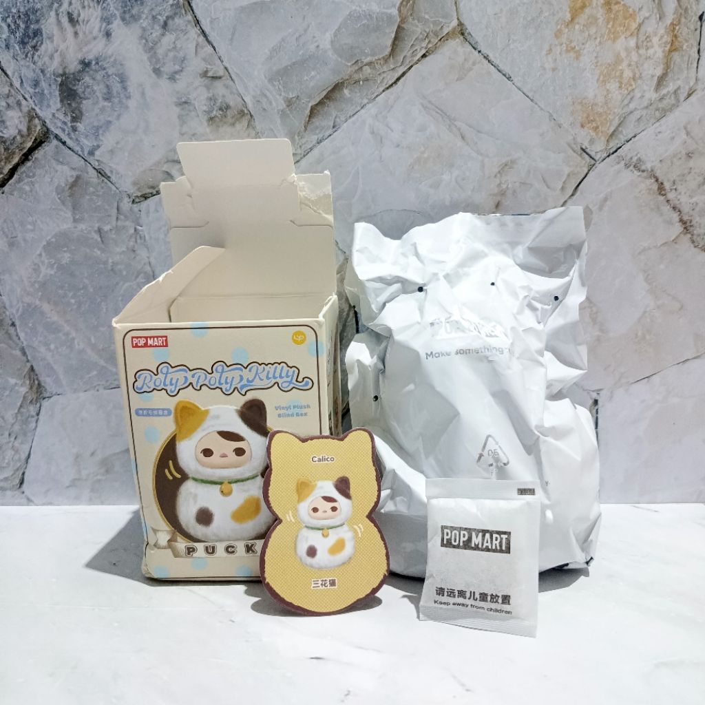 POP MART PUCKY SELECTED CALICO Roly-Poly Kitty Series-Vinyl Plush Blind ...
