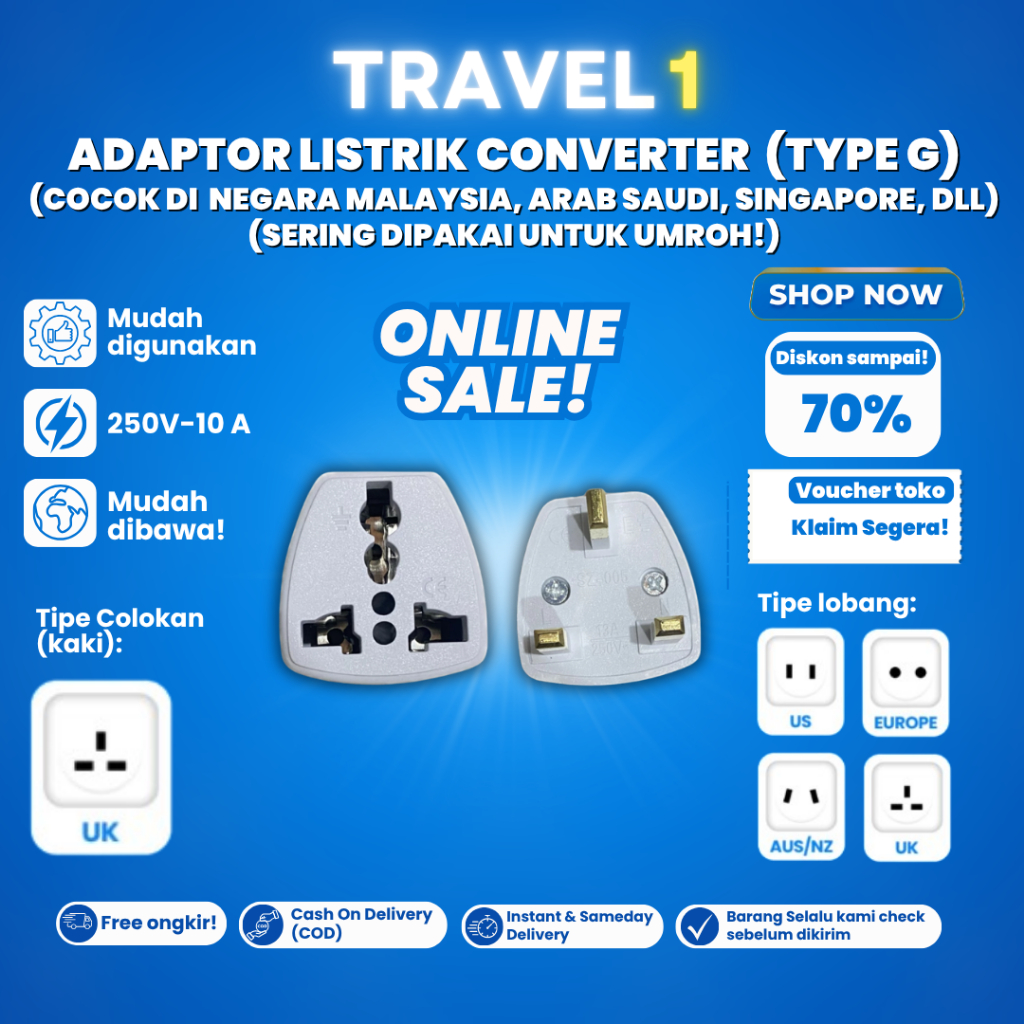 Power plug converter Power Adapter Saudi Arabia Umrah & Hajj - 3 Pin ...