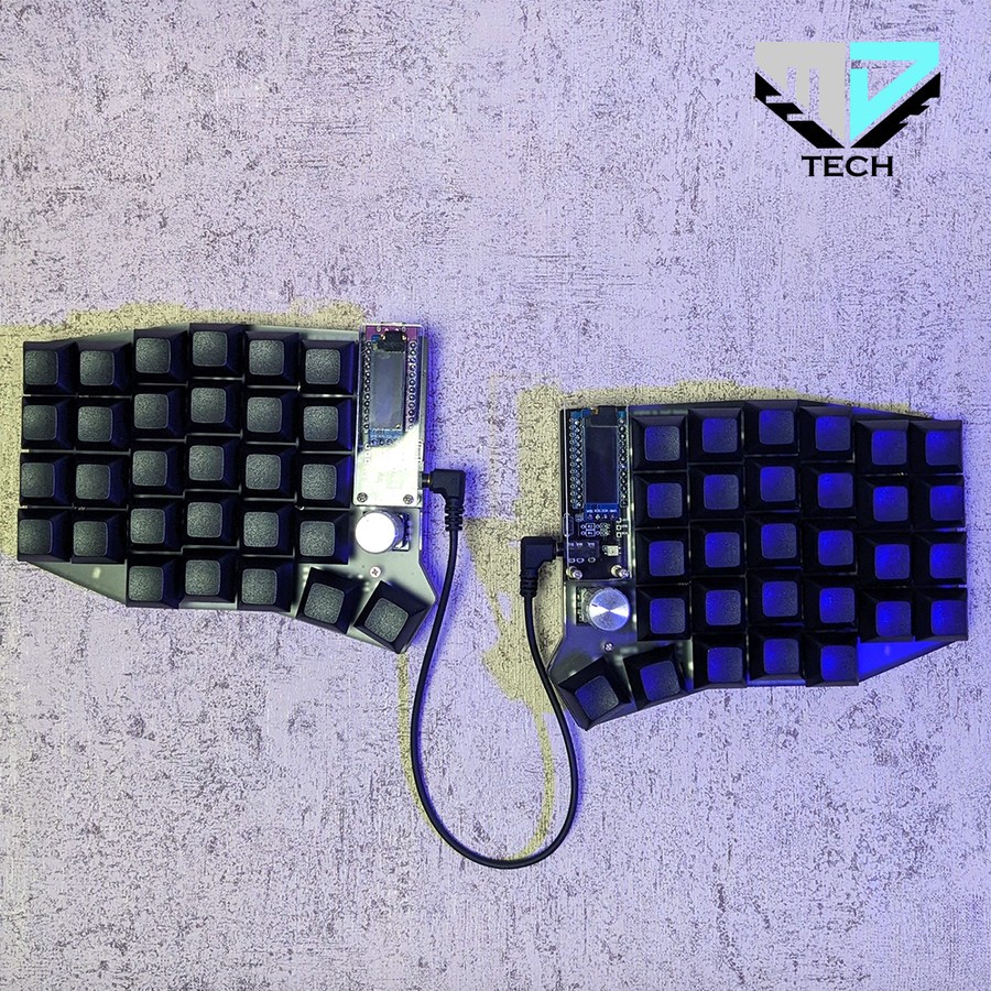 Prebuilt Soflen RGB V2.1 Ergo Split Mechanical Keyboard VIA Knob ...