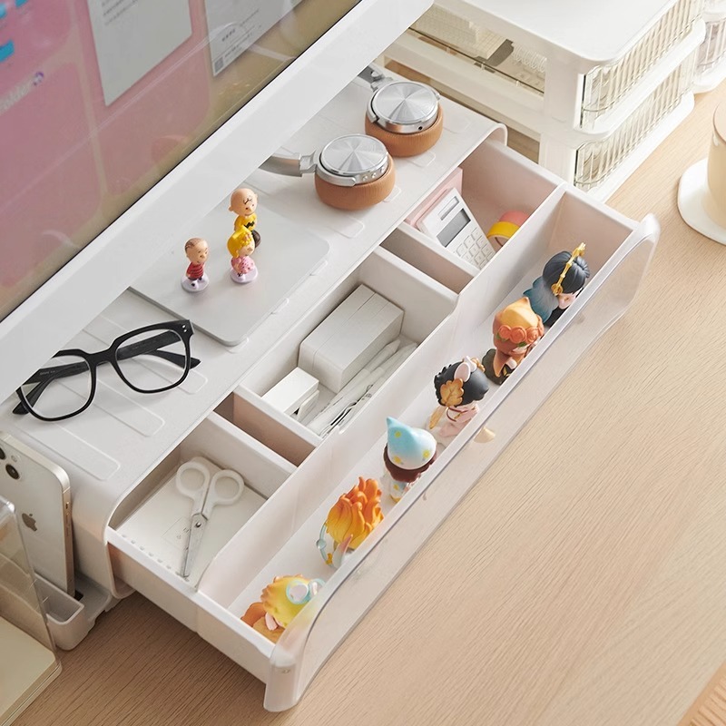 Multifunctional Computer Storage Box, Elevation Desk Storage Box ...