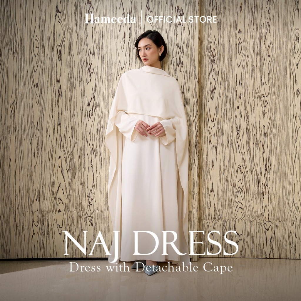 Hameeda - NAJ Dress with Detachable Cape | Shopee Singapore