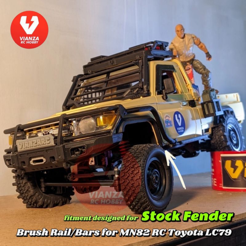 Brush Rails Side Bar Guard VianzaRC for RC MN82 Toyota LC79 1/12 scale ...