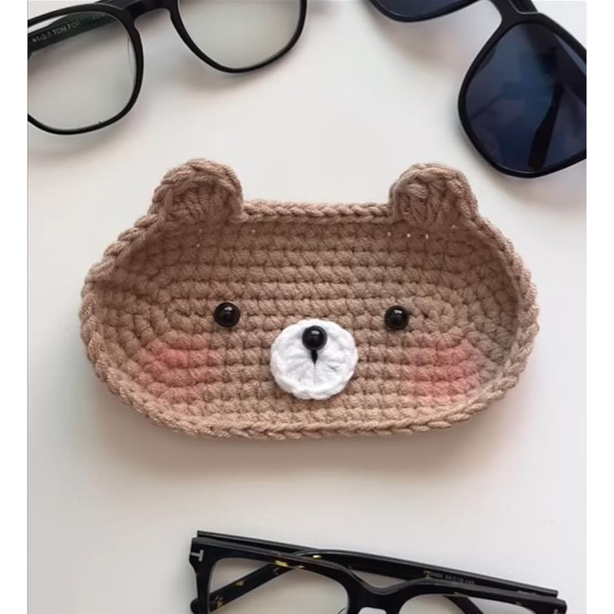 MATA Bear Glasses Holder Crochet Custom Bear Knitted Glasses Holder ...