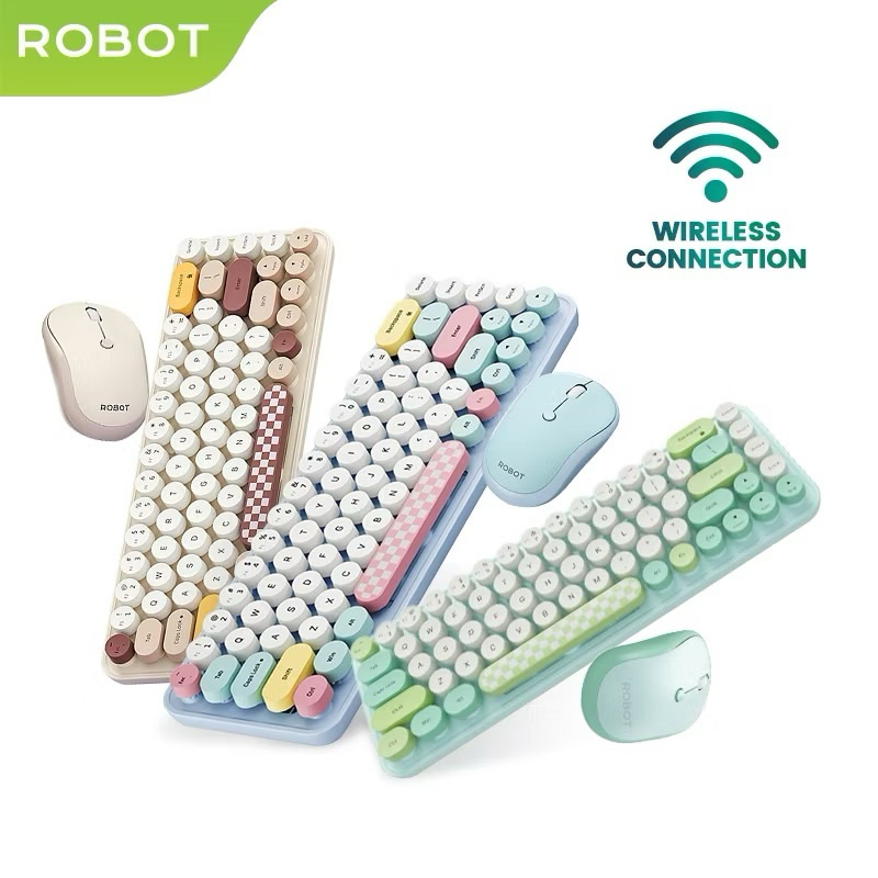 Robot KM3600 Keyboard & Mouse Premium Set Wireless Combo Set 2.4G ...