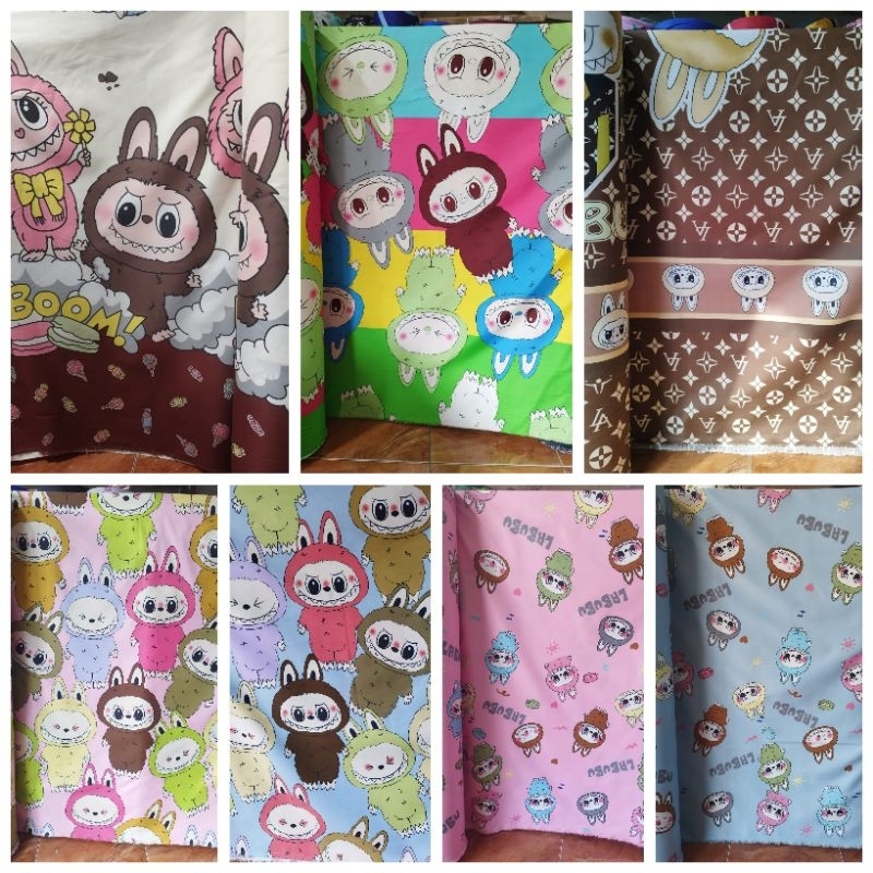 Meter of LABUBU motif character sheet fabric, price 50 cm x 240 cm ...