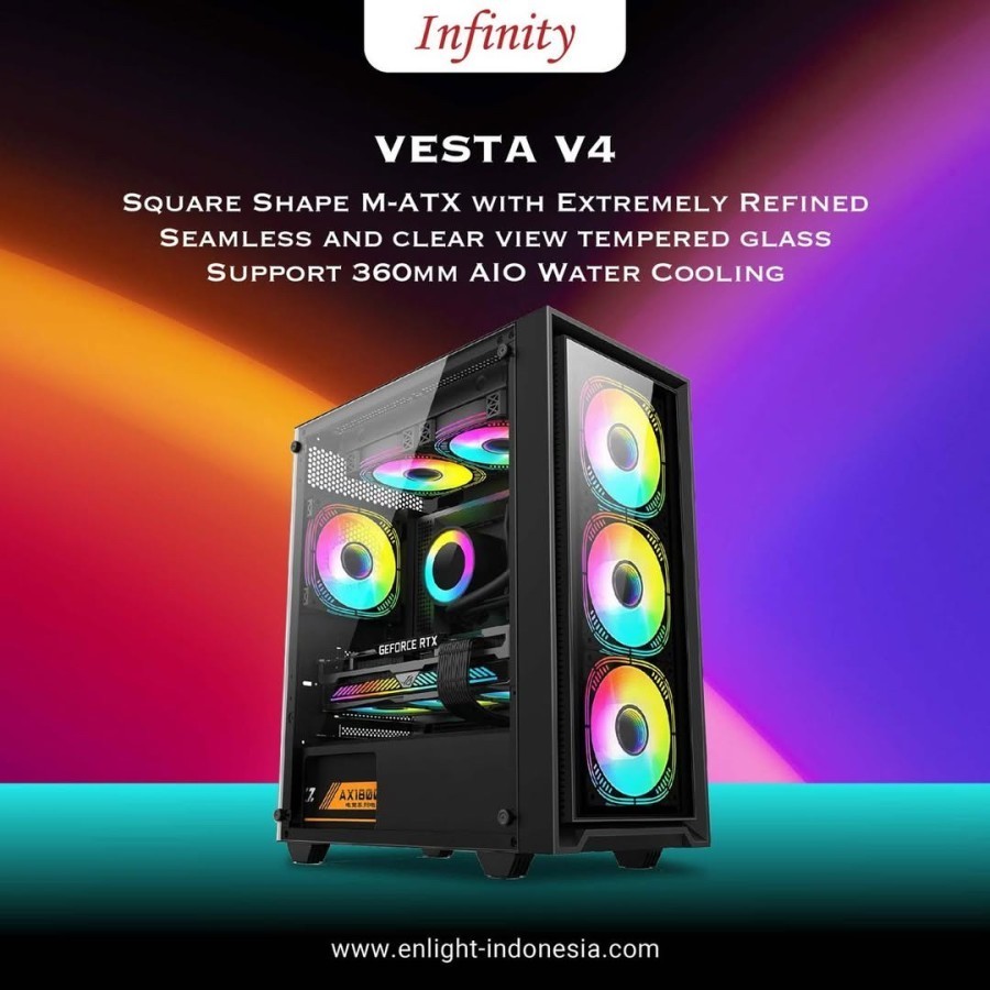 Infinity CASING VESTA V4 TEMPERED GLASS MICRO ATX | Shopee Singapore
