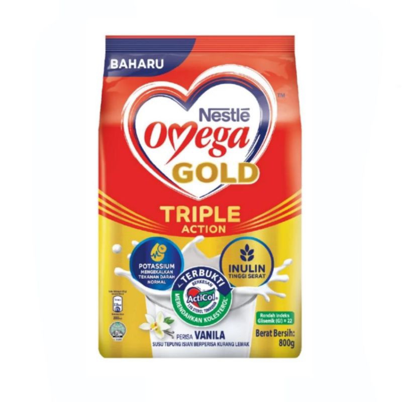 NESTLE OMEGA Gold Triple Action Malaysian Instant Powdered Milk (800g ...