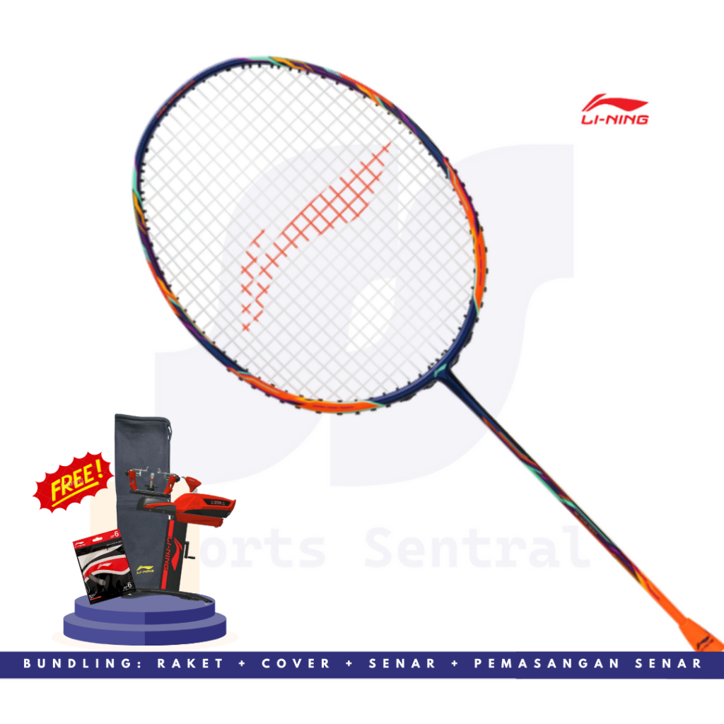 PAYDAY Li-Ning Tectonic Badminton Racket 6 Free Cover + Strings + Strings Installation Services ...