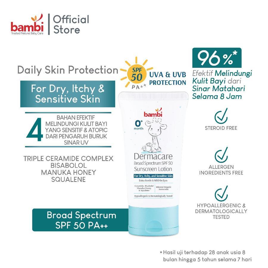 BAMBI DERMACARE SUNSCREEN LOTION SPF 50PA++ 50ML | Shopee Singapore