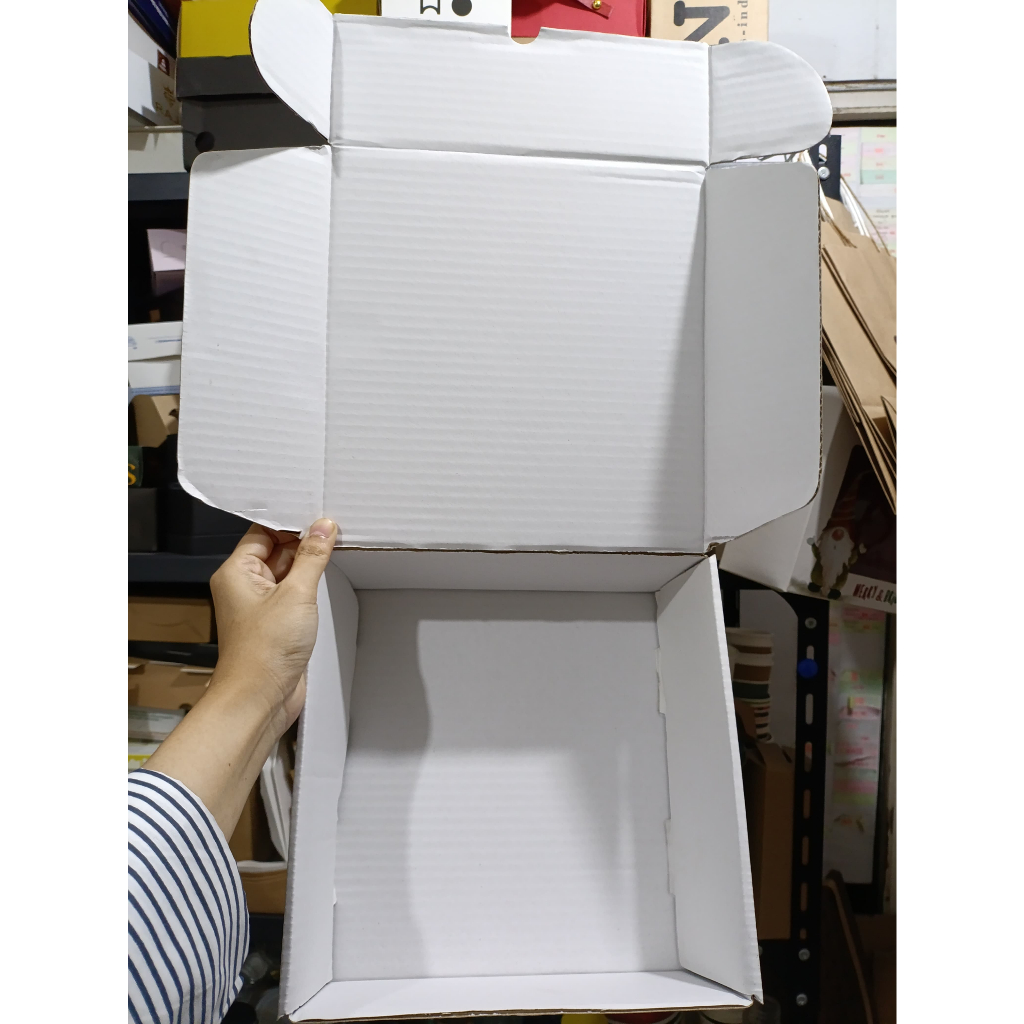 PUTIH Corrugated White Packing Box 25 x 20 x 10 cm 25x20x10cm White ...
