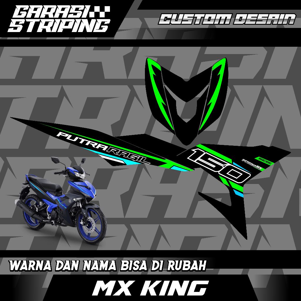 HIJAU CUSTOM STRIPING TRANSPARENT VARIATIONS MX KING STICKER LATEST ...
