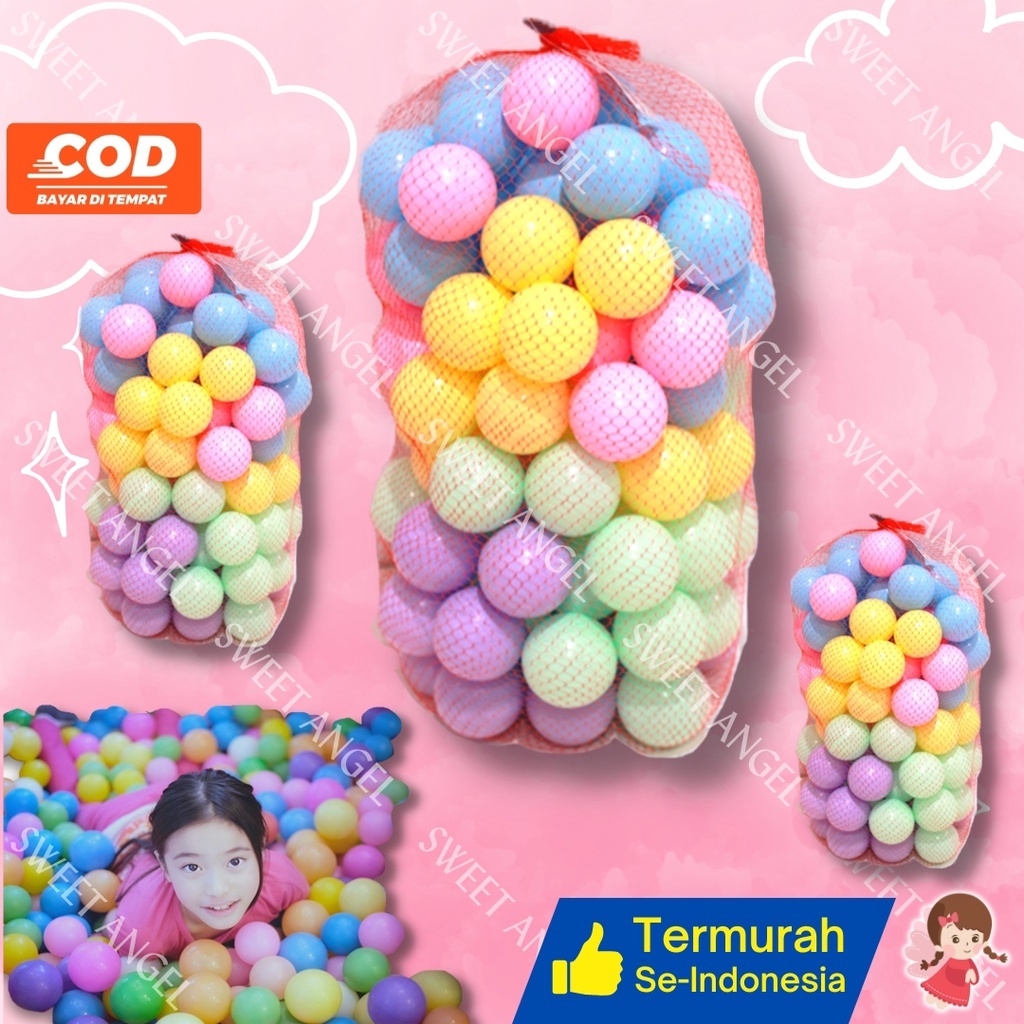 Bath Toys Balls / Plastic Balls pastel Colors SNI Contents 50PCS ...
