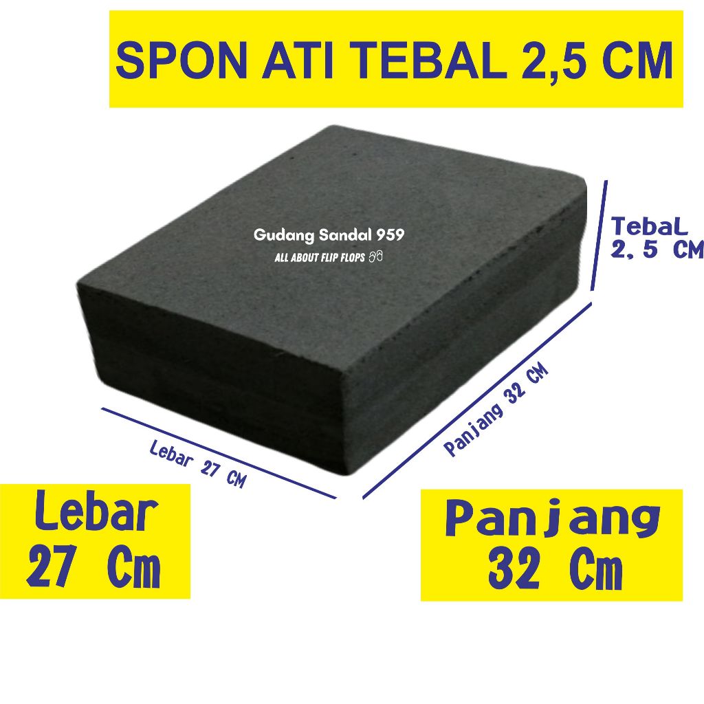 HITAM Ati SPON / ATI FOAM 2.5 CM THICK BLACK SIZE 32 X 27 CM | Shopee ...