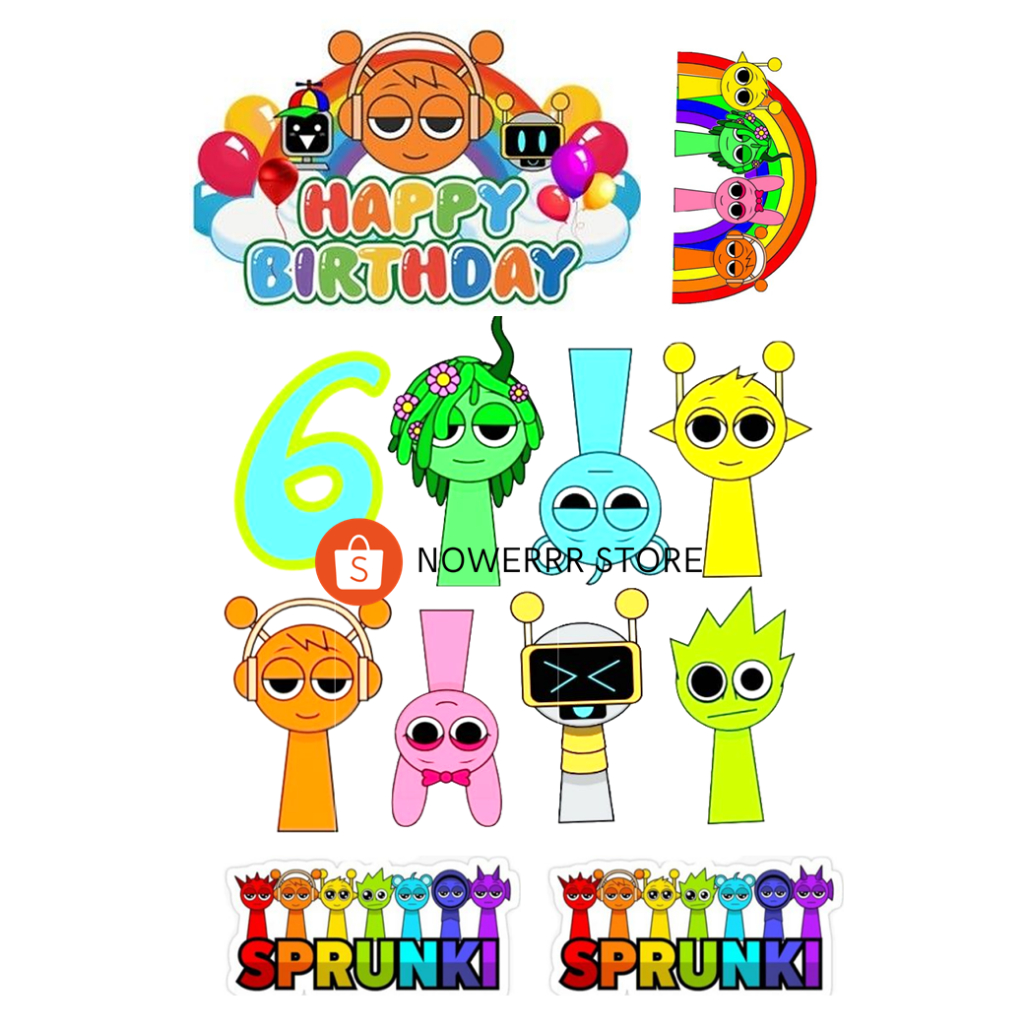 Sprunki/ Custom Name SPRUNKI Cake Topper/SPRUNKI Birthday Cake ...