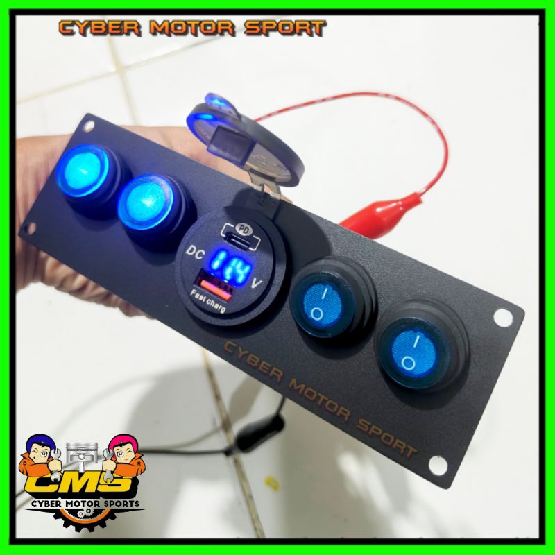 TOMBOL 4 button switch Panel plus PD power delivery fastcharging type c ...