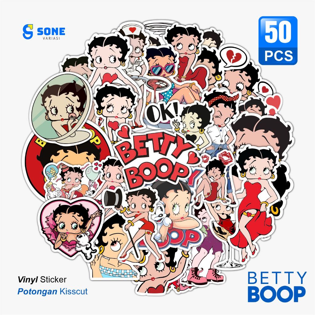 BETTY BOOP Sticker Pack / Animated Cartoon Stickers Paper Vinyl Deco ...