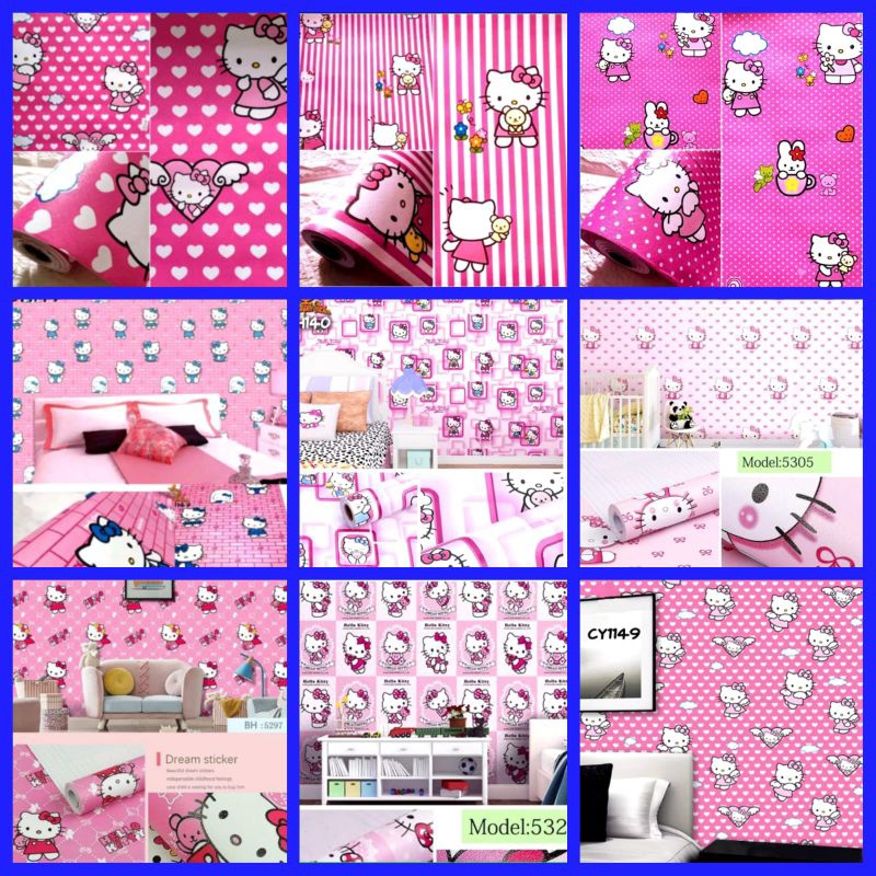 M2M WALLPAPER Children's Room Wall Wallpaper Pink Wall Wallpaper Hello ...