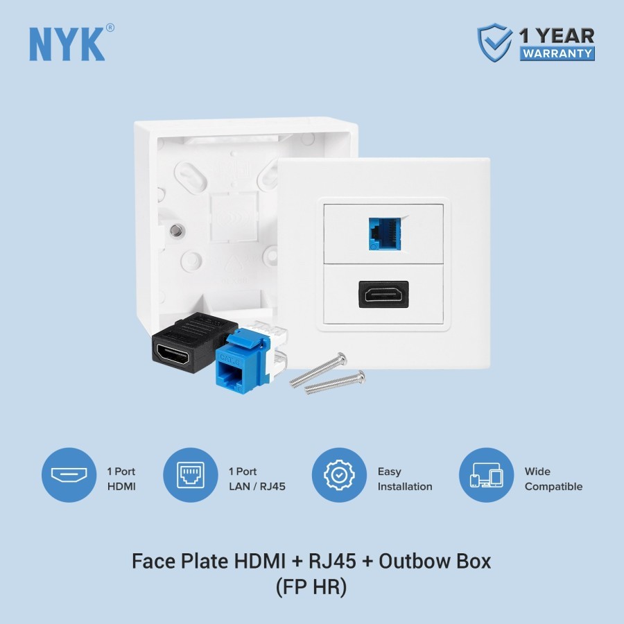 Wall Face Plate Socket RJ45 + Hdmi + Outbow / Face Plate Lan hdmi ...