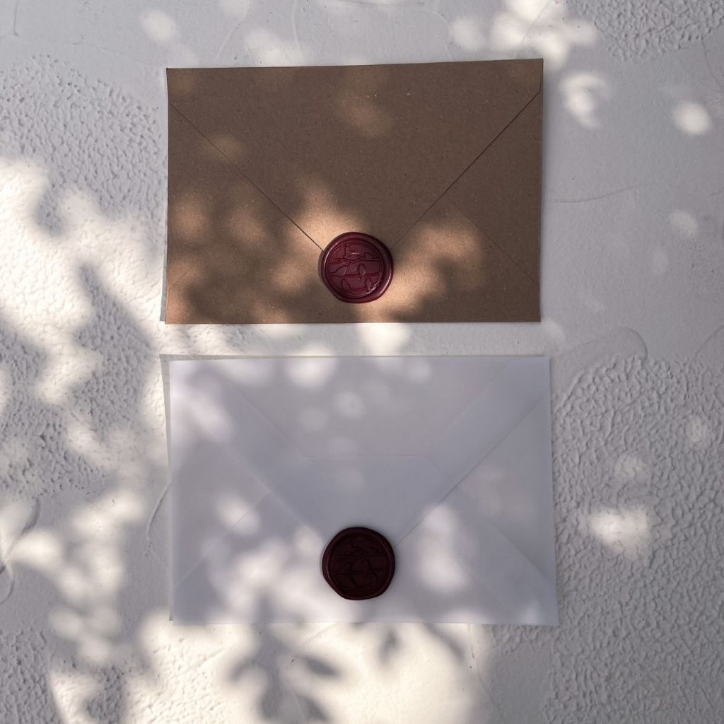 LILIN Plain Kraft Envelope Vellum Tracing Envelope with Wax Seal | Sai ...