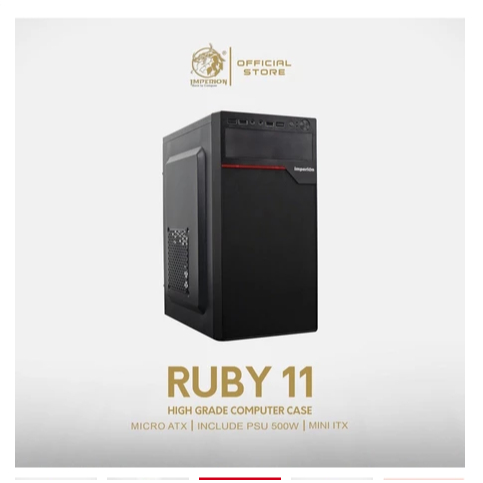 Imperion Ruby 11 PC Case M-ATX including Black PSU 500 Watt + Rear ...