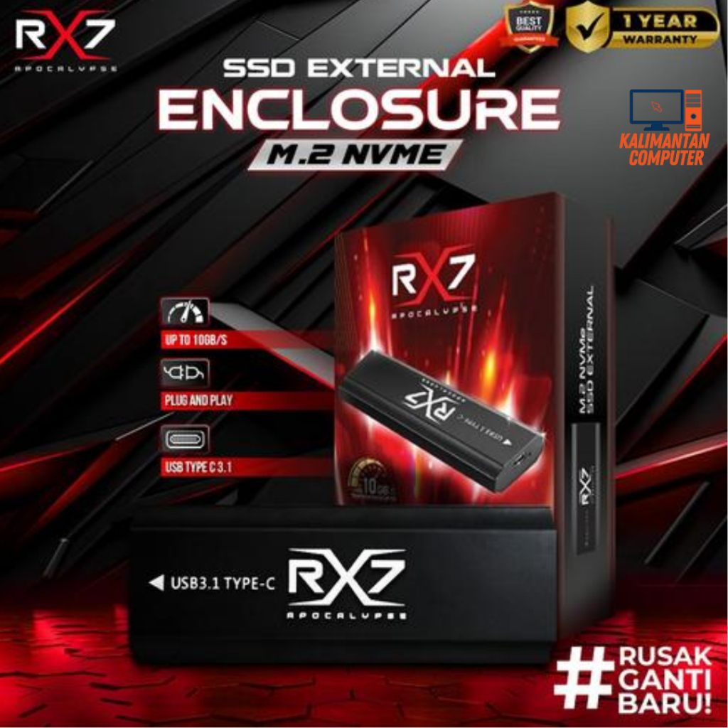 CASING SSD M.2 NVME RX7 /External case M.2 NVME type C USB 3.1 RX7 ...