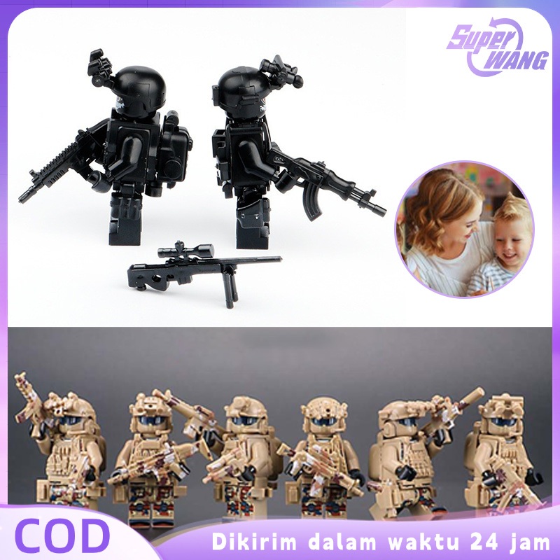 Mini Soldier Toy Set Minifigure Army Swat Team Toy Military Blocks ...