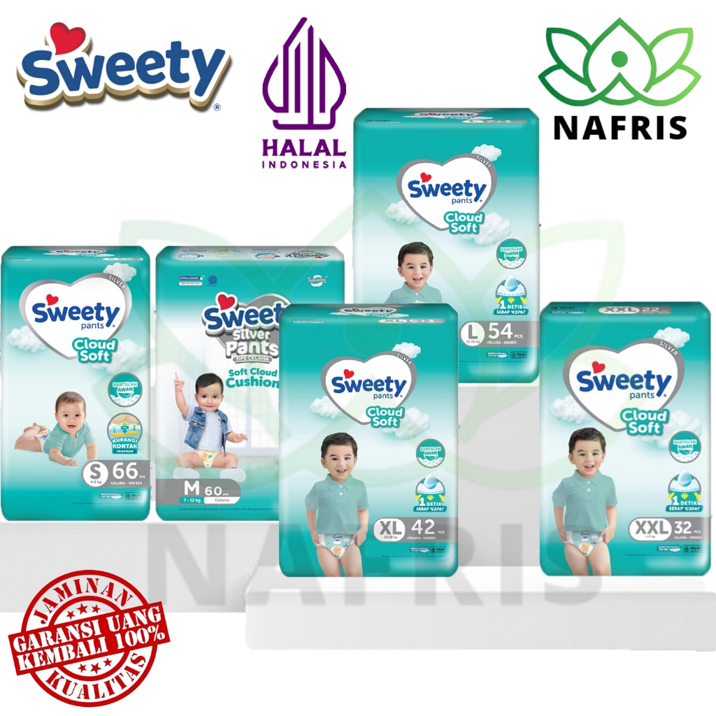 ️Nafris ️Sweety Silver Pants Cloud Soft S66|M60|L54|Xl42|Xxl32|Baby ...