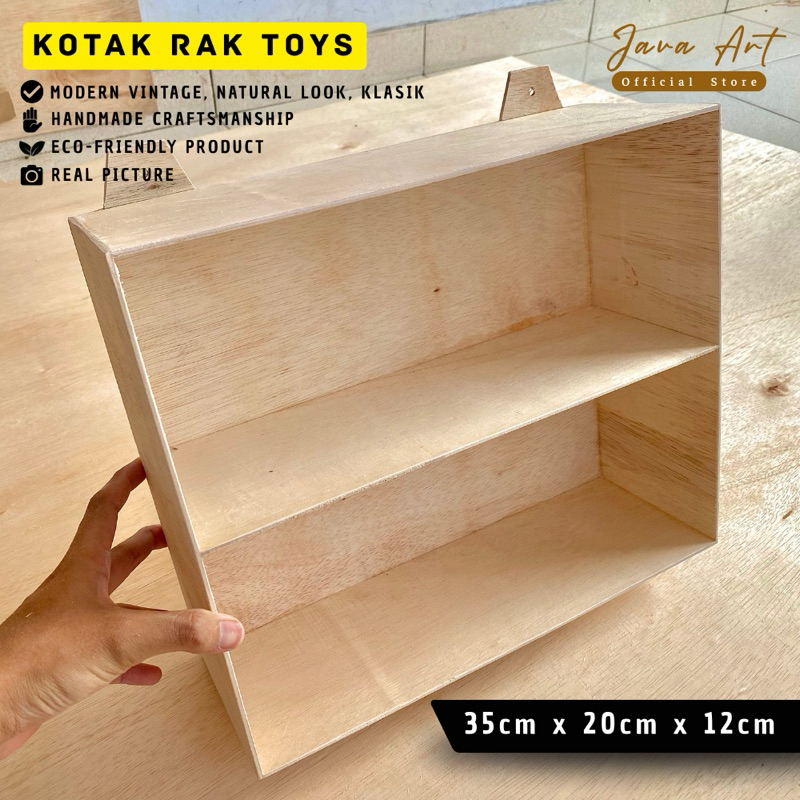 KAYU Wooden BOX SHELF 2 SEASONS FOR TOY DISPLAY SIZE 35cm x 20cm x 12cm ...