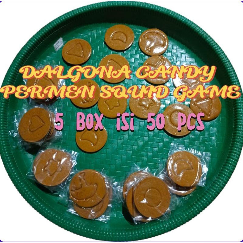 5 BOX CONTAINS 50 PCS DALGONA CANDY / SQUID GAME CANDY | Shopee Singapore