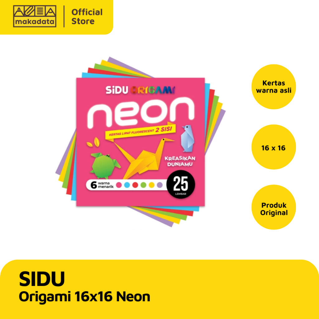 Origami | Sidu NEON FOLDING PAPER 16x16CM (25 SHEETS) | Shopee Singapore