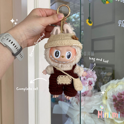 Labubu CROCHET BROWN JUMPSUIT DRESS | Costume Labubu v1 v2 POPMART POP ...