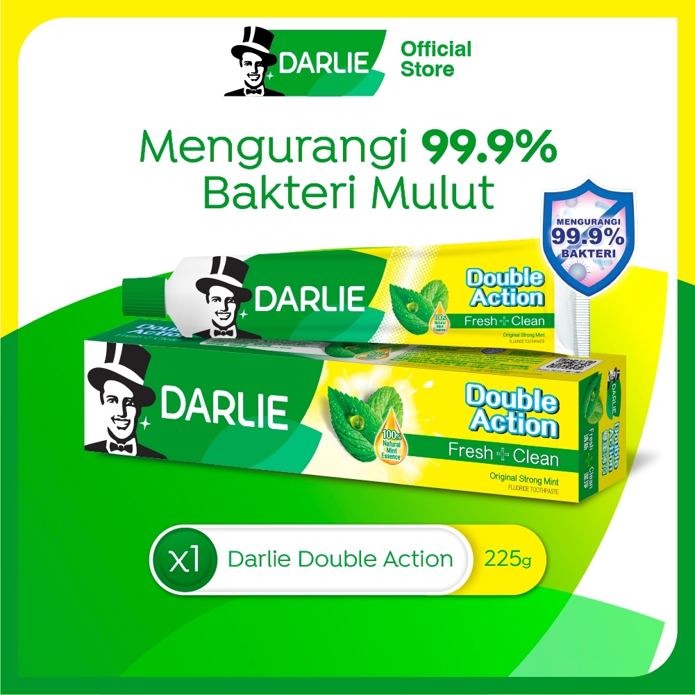 Darlie Double Action Fresh & Clean Flouride Toothpaste 225g | Shopee ...