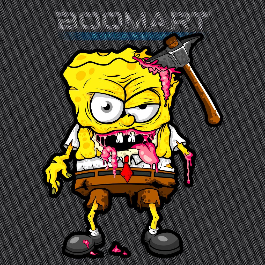 Sticker A4 SPONGEBOB ZOMBIE CHARACTER | Shopee Singapore