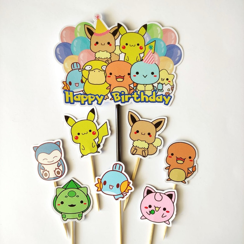 POKEMON CHIBI TOPPER (LA-001) / POKEMON CAKE TOPPER / POKEMON CAKE ...
