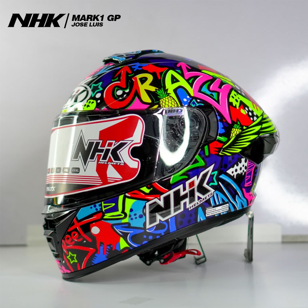 Helm NHK MARK 1 GP JOSE LUIS VISOR RHD LENS LIGHT SMOKE FULL FACE ...