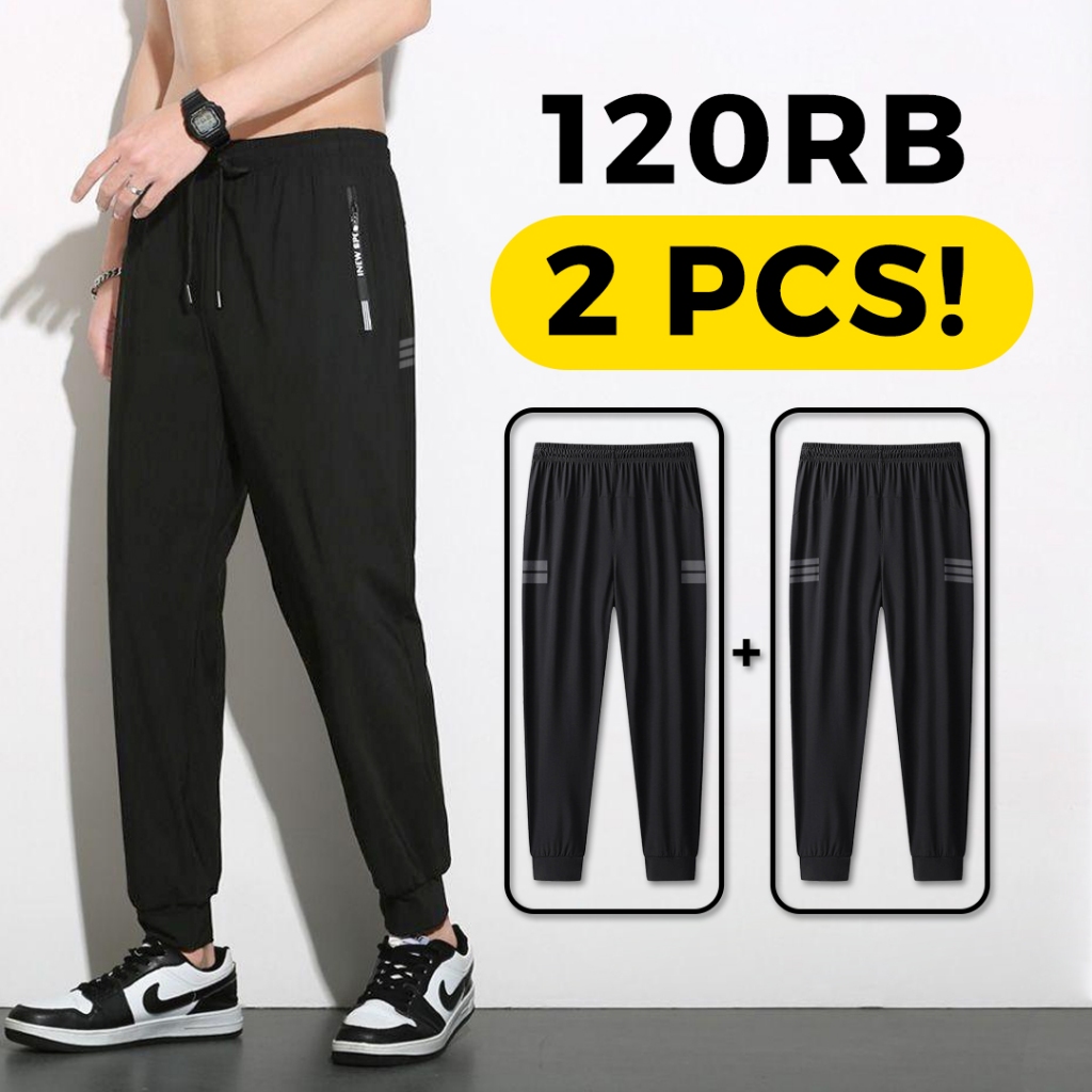 MIZUTAKE Men's Black Jogger Pants 120K Get 2PCS Men's Casual Sports ...