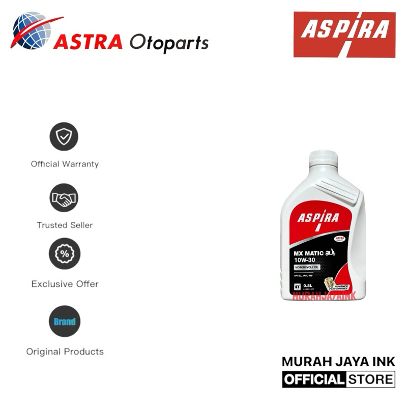 MESIN Automatic Motorcycle Engine Oil ORIGINAL ASPIRA MX 10W-30 API SL ...