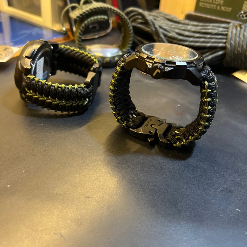 Paracord Watch Strap 20mm 22mm 24mm Fishtail 3 Stitching Buckle Cobra ...