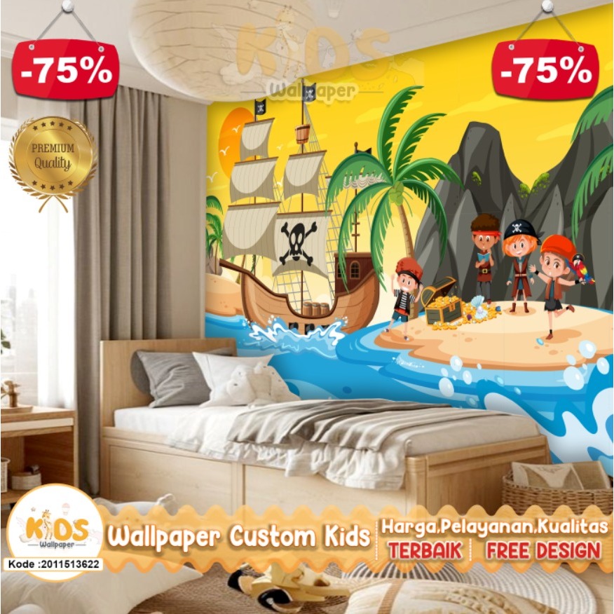 Custom 3D Pirate Theme Wall Wallpaper | Animal Animation | Wallpaper ...