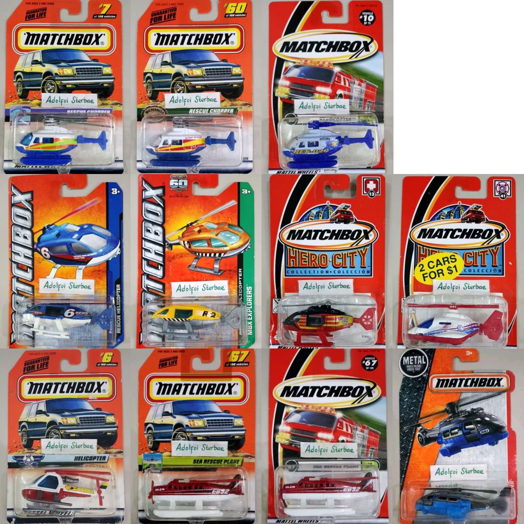 Matchbox herocopter rescue chopper sea rescue helicopter plane eb32 90 ...