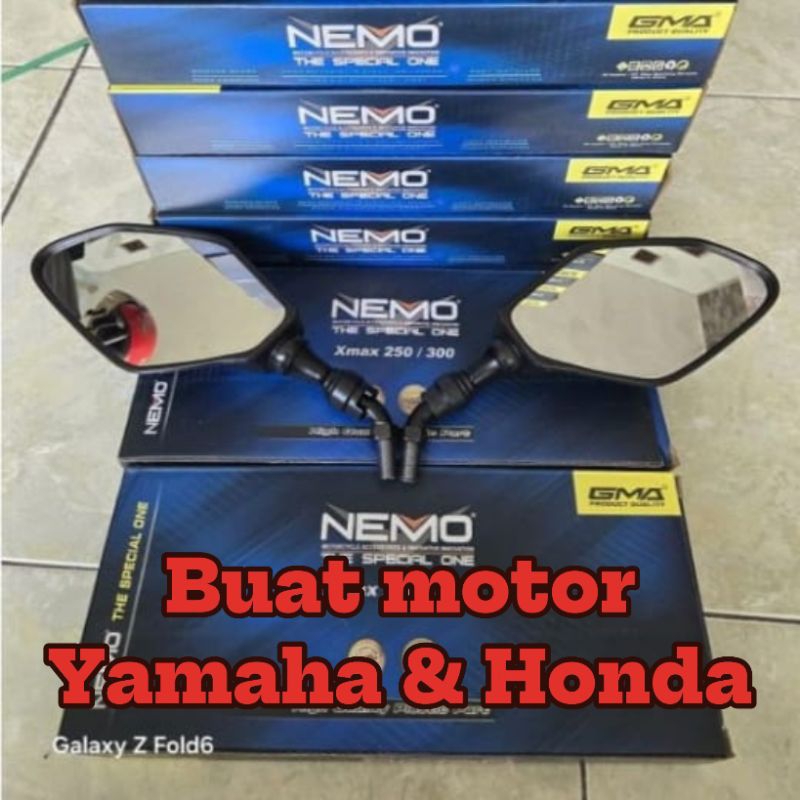 Original Xmax Nemo 3 Finger Lathe Mirror Universal Short Stem Lathe Mirror Semus for Honda and ...