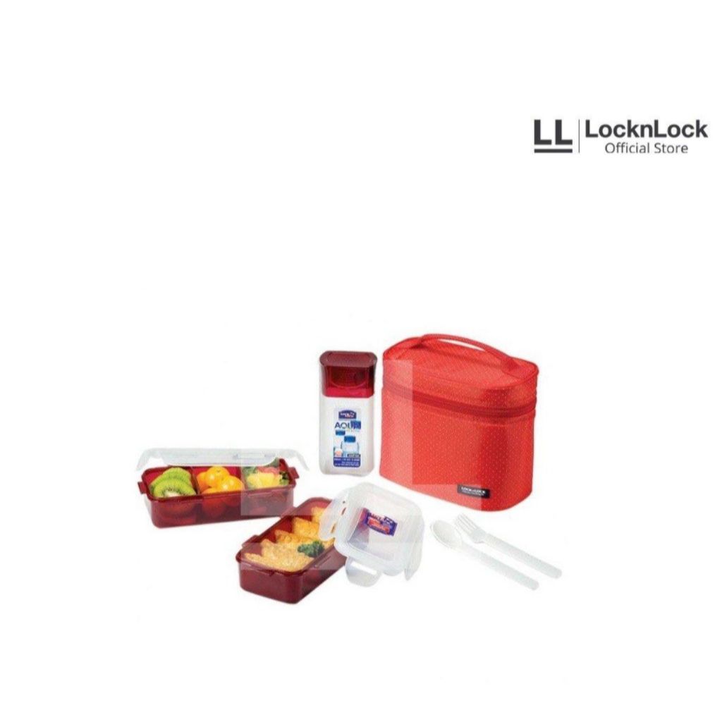 New!! Locknlock - Lunch Box Set with Drinking Water Bottle | Shopee ...