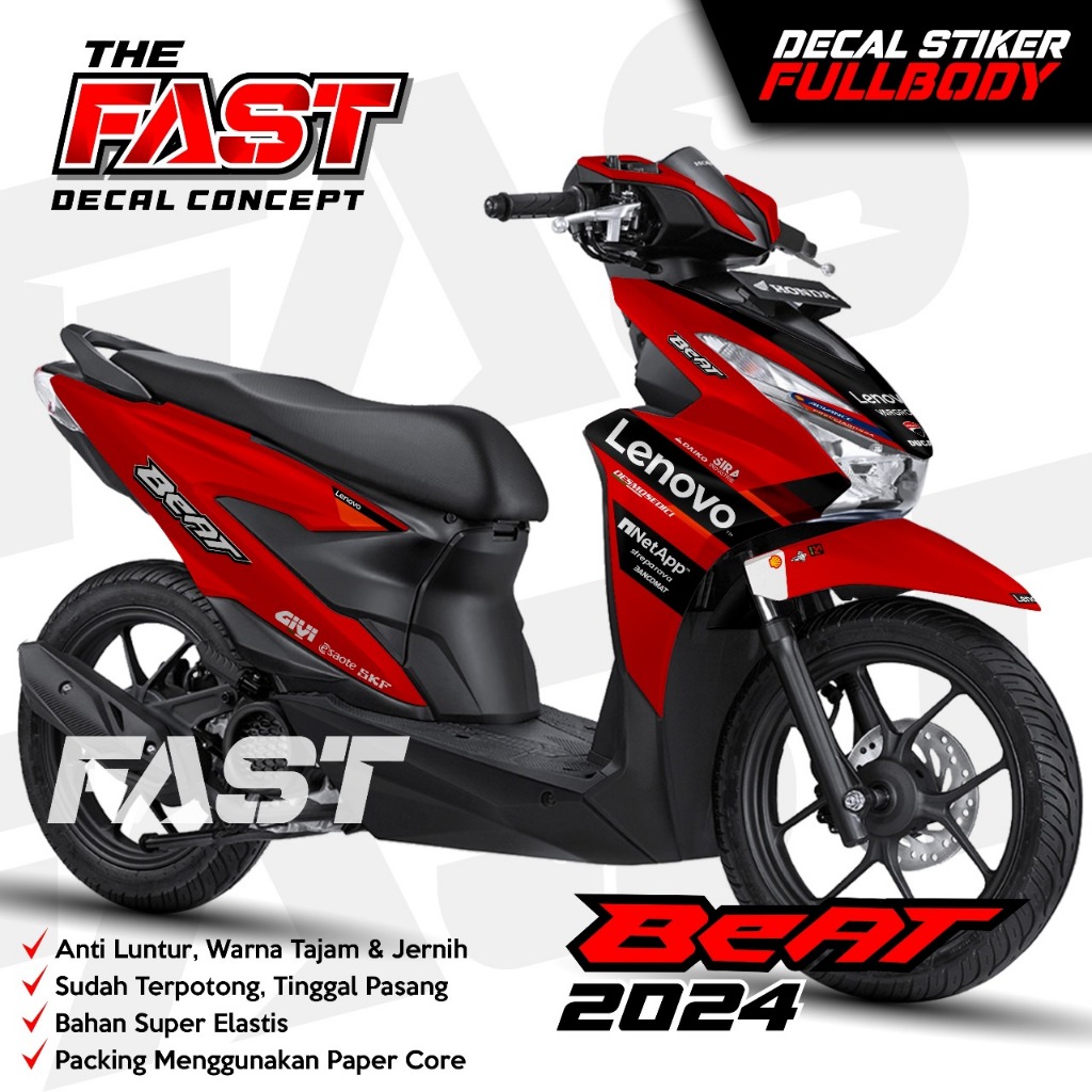 Beat new 2024 Fullbody decal Sticker LATEST moto GP Lenovo Sporty Motif ...