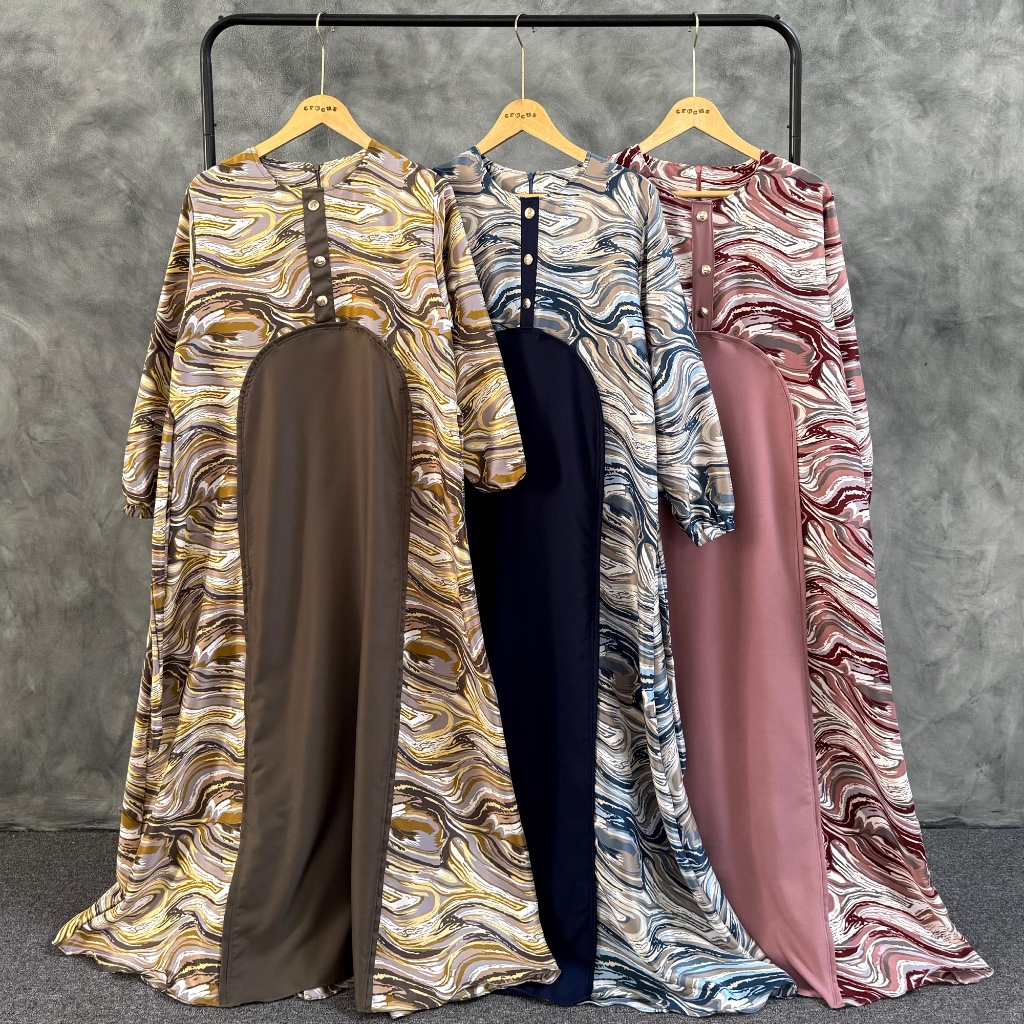 Kazami Gamis Abaya Jumbo XXL Luna Motif Latest Eid Clothes 2025 ...