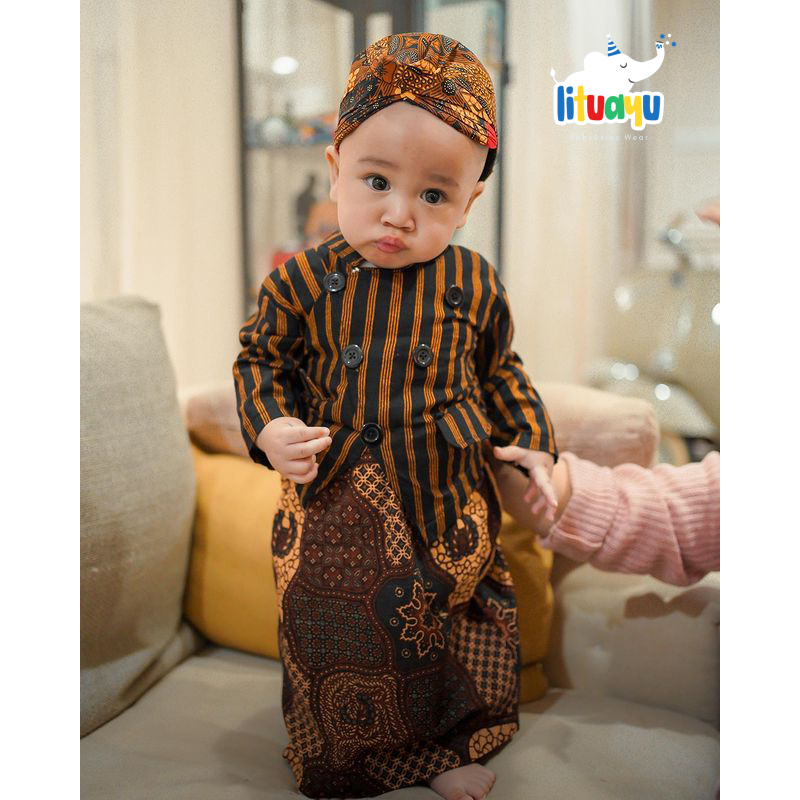 Beskap Lurik Children's Traditional Javanese Clothes Suit Beskap Lurik ...
