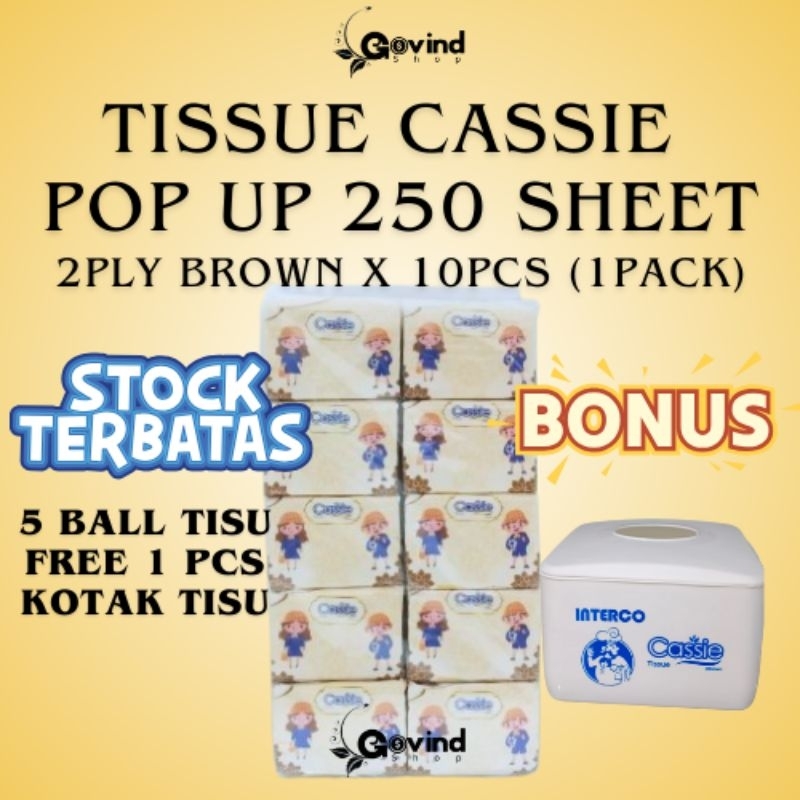 Cassie Pop Up Brown Organic Tissue 1 Pack x 10Pcs 250Sheets | Shopee ...