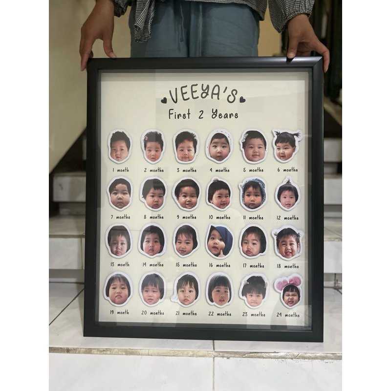 Two Years Baby Milestone Frame 1-24 months | Photo frame for babies ...