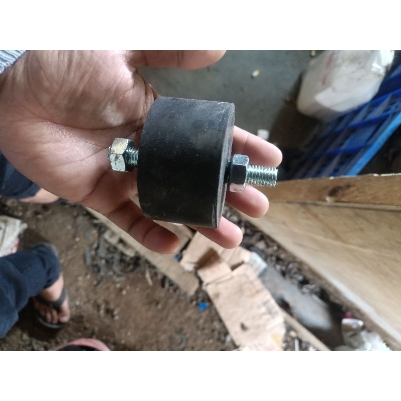 Rubber mounting double bolt M12 T5cm x diameter 8cm rubber engine ...